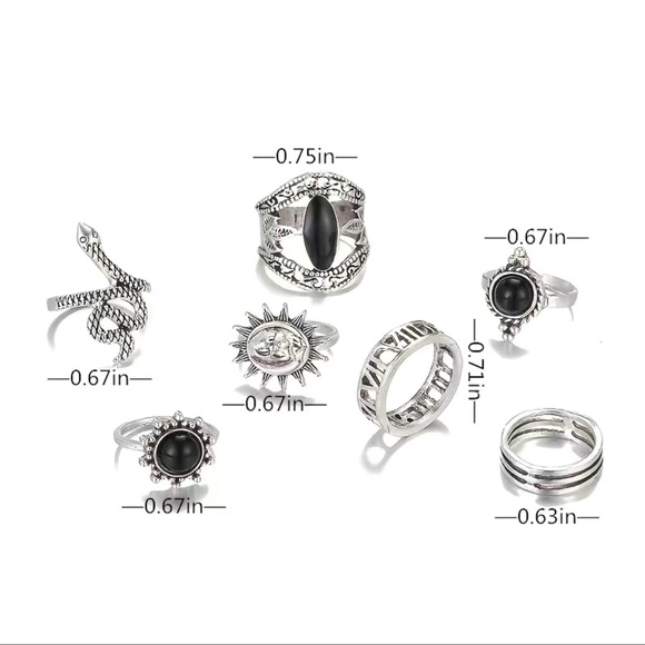 Jewelry | 7piece Boho Sun Goddess Ring Set | Poshmark